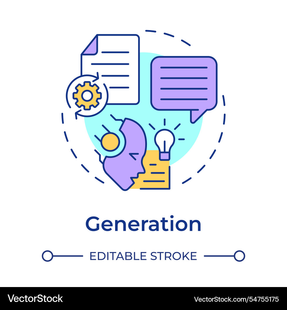 Generation multi color concept icon Royalty Free Vector