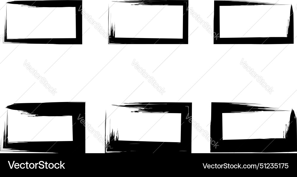 Horizontal rectangle shape grunge brush Royalty Free Vector