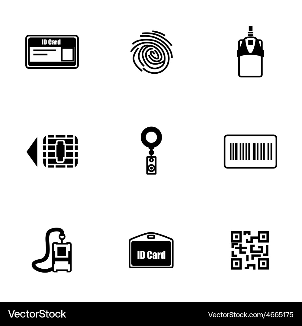 Id card icon set Royalty Free Vector Image - VectorStock