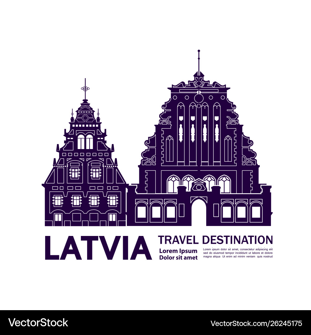 Latvia travel destination Royalty Free Vector Image