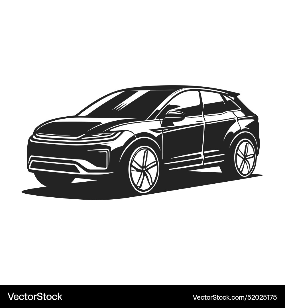 Modern car concept silhouette isolated Royalty Free Vector