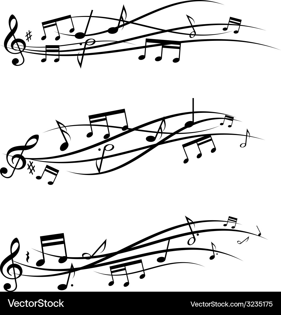 Music notes set Royalty Free Vector Image - VectorStock