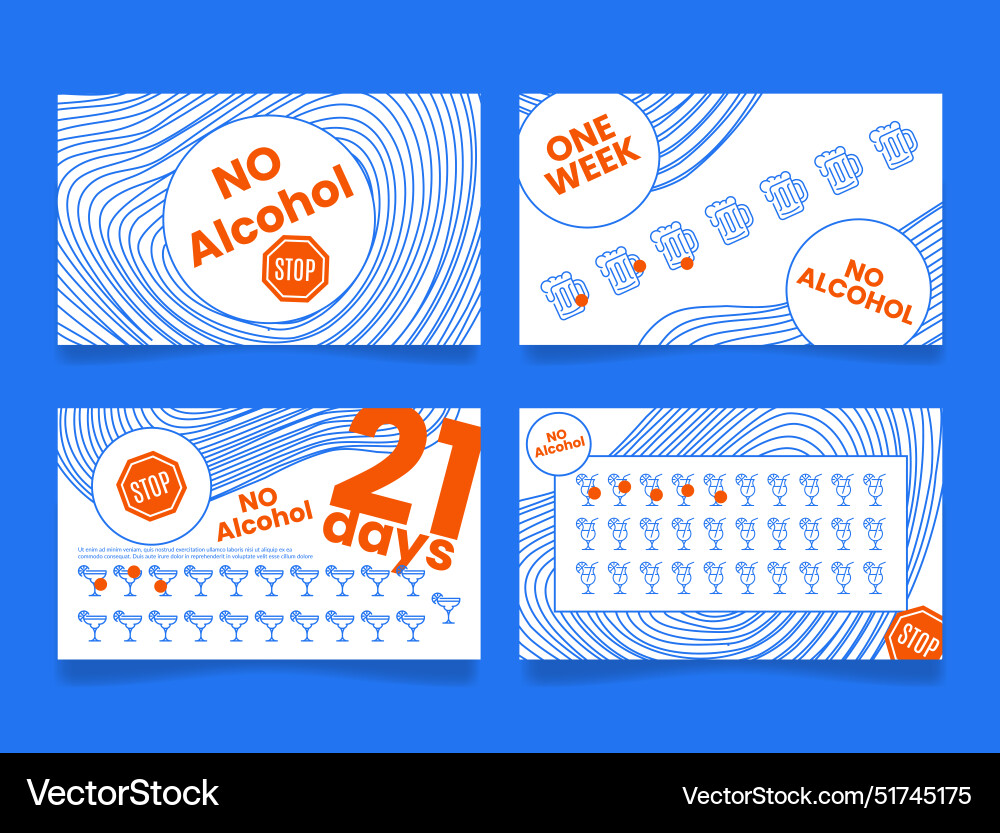 No alcohol stop drinking tracker retro card design