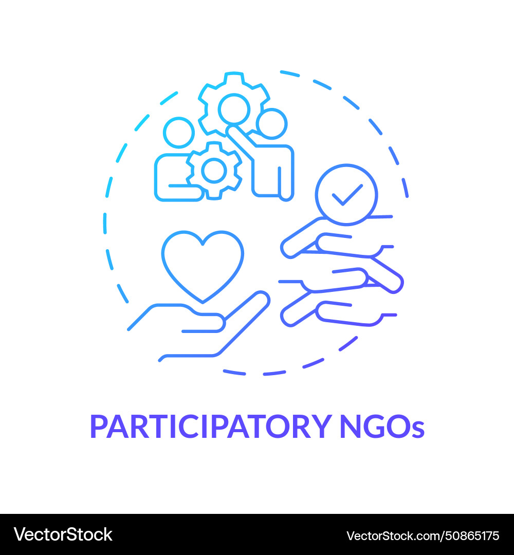 Participatory ngos blue gradient concept icon Vector Image