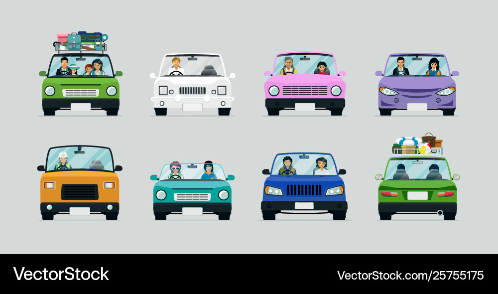 People driving Royalty Free Vector Image - VectorStock