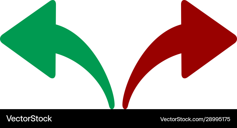 Red green left and right arrows opposite Vector Image