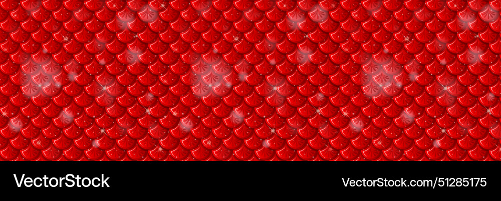Seamless red scales pattern with shiny highlights Vector Image