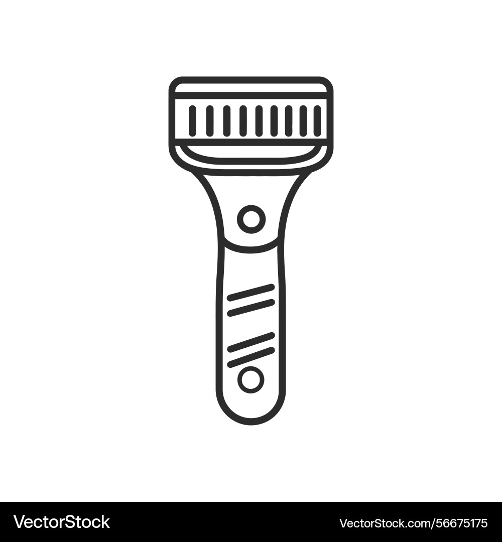 Single hair razor outline icon with handle Vector Image