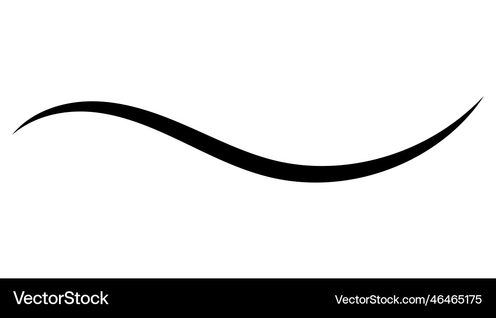 Swoosh line underline curly calligraphy stroke Vector Image