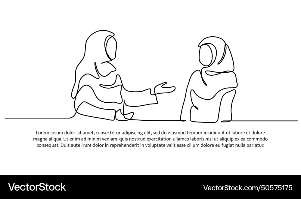 Two women discussing together Royalty Free Vector Image