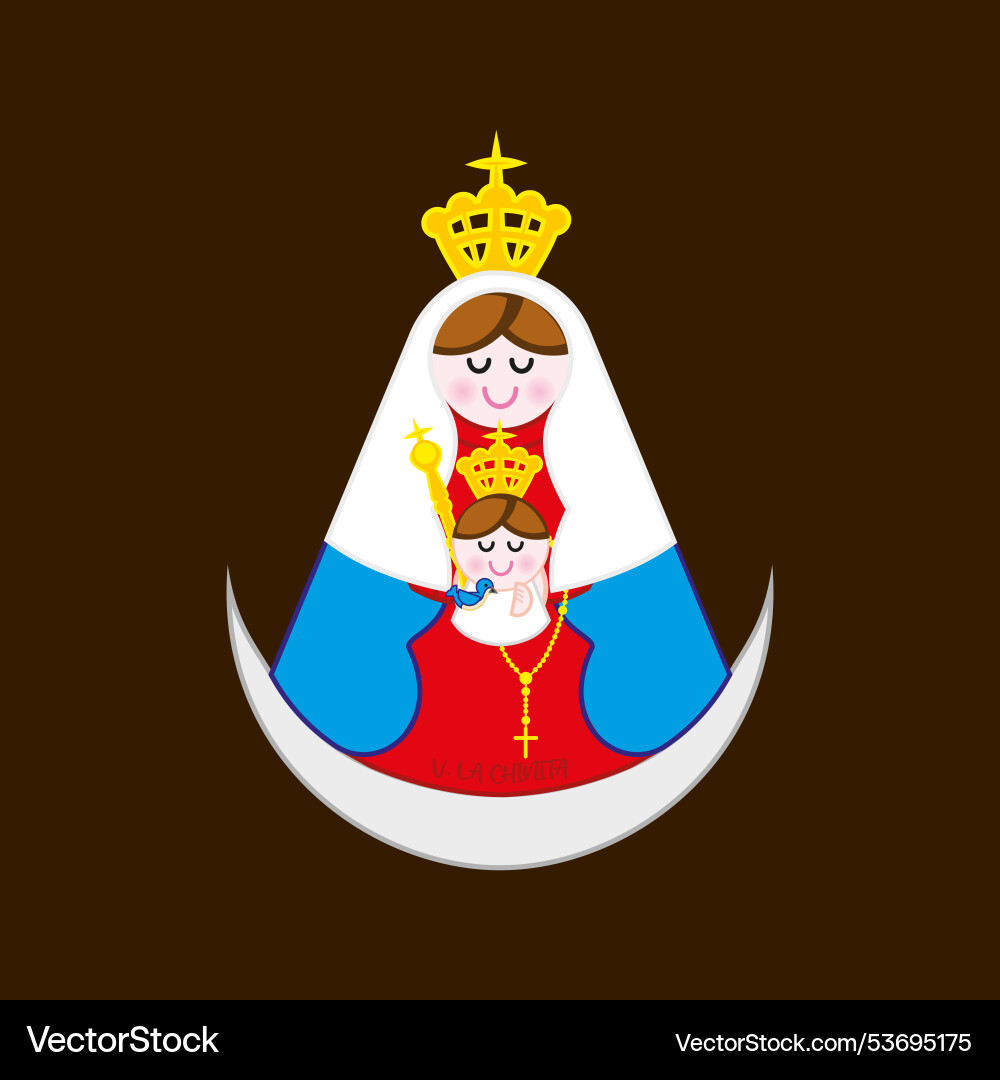 Virgen de la chinita – Royalty-Free Vector | VectorStock