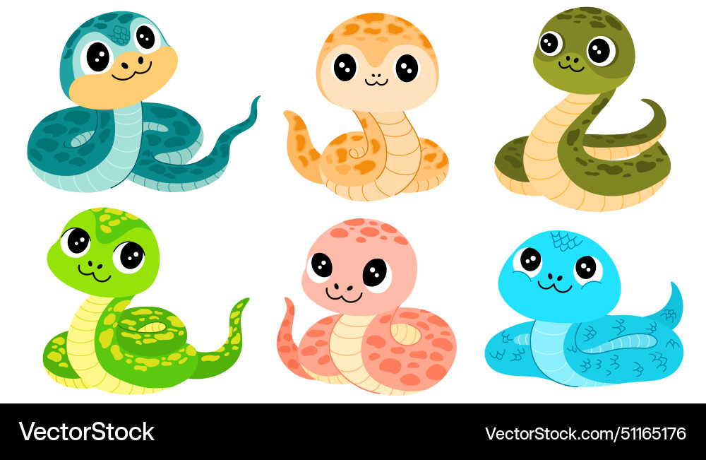 1851 snake set Royalty Free Vector Image - VectorStock