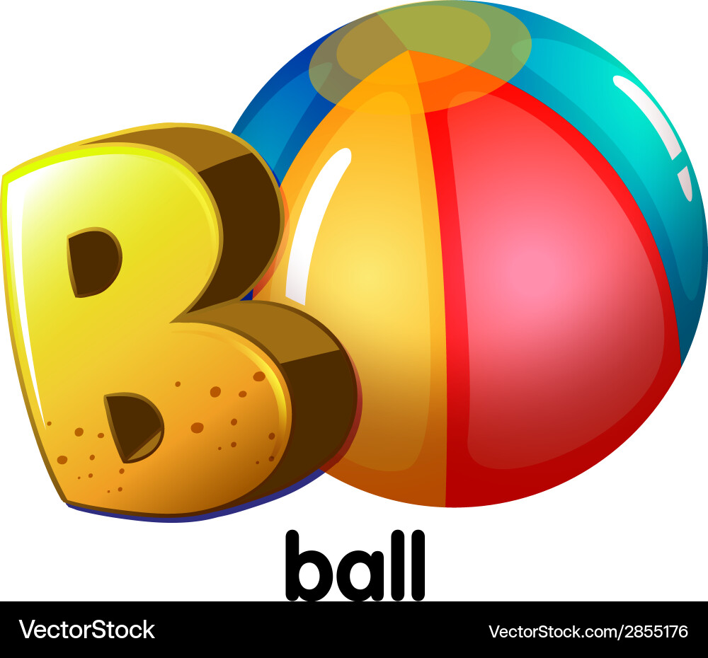 A letter b for ball Royalty Free Vector Image - VectorStock