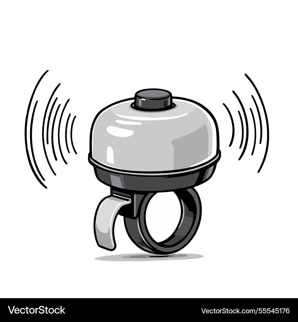 Ai-generated gray bicycle bell ringing loudly with