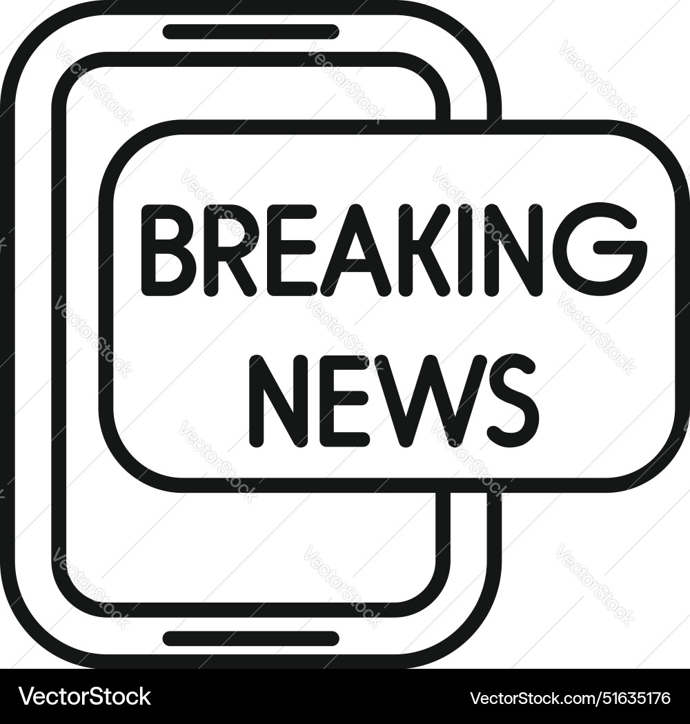 Breaking news alert icon showing latest Royalty Free Vector