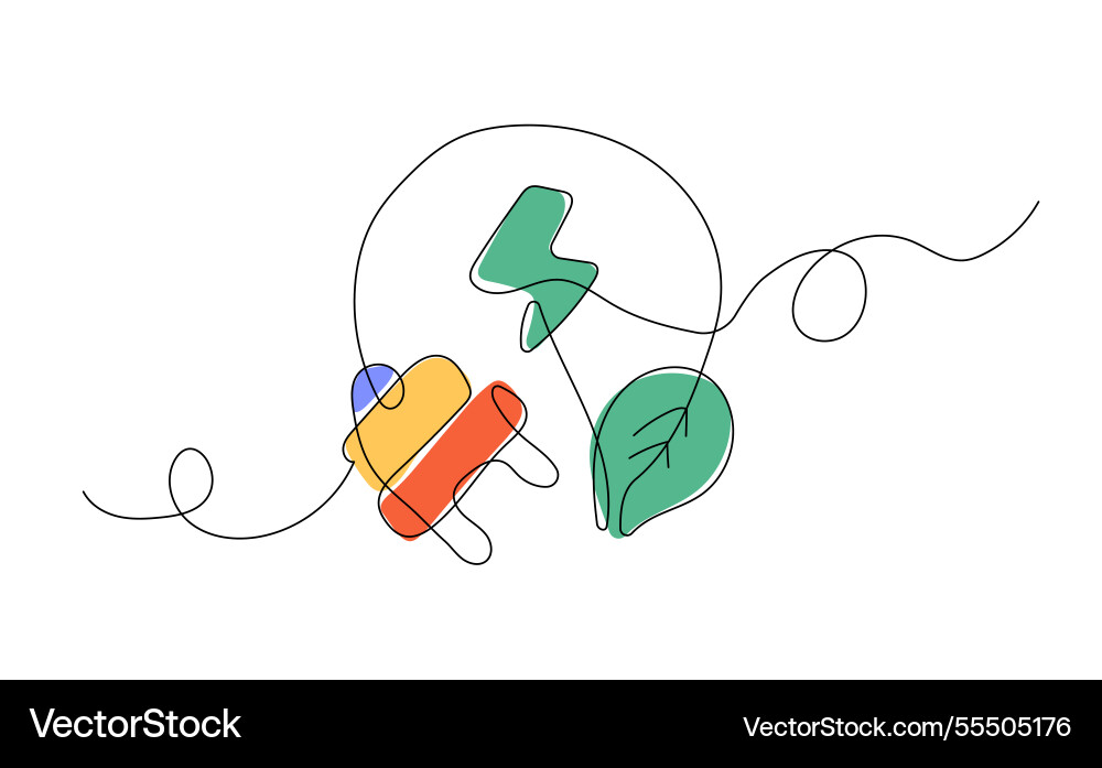 Continuous line drawing of sustainability Vector Image