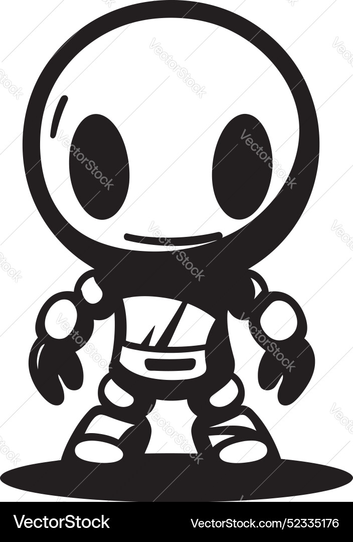 Cute explosive bot emblematic mascot design Vector Image