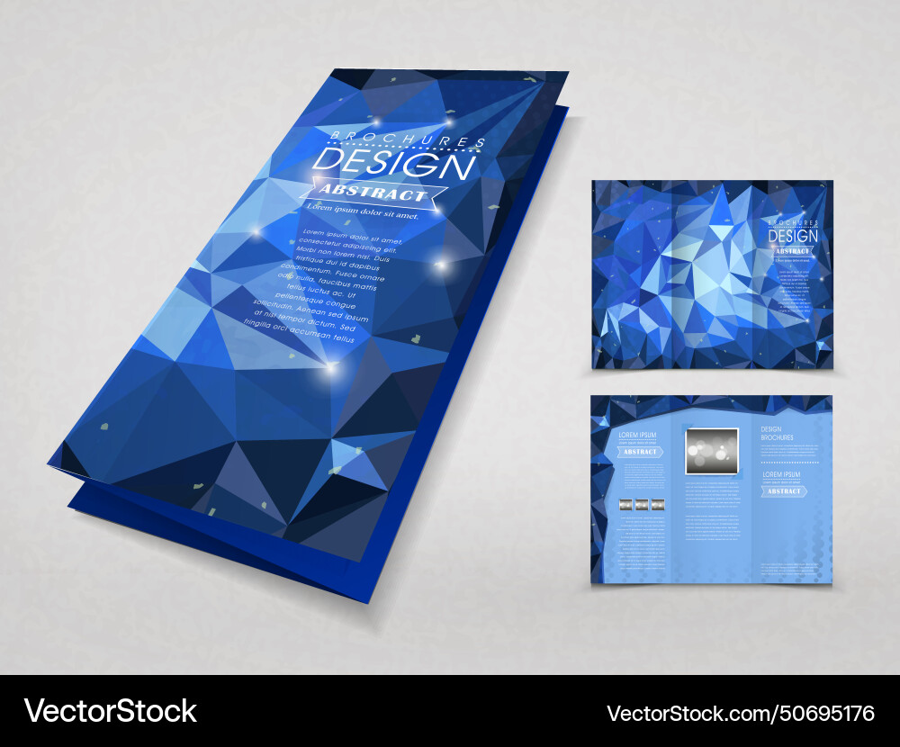 Gorgeous tri-fold template design Royalty Free Vector Image