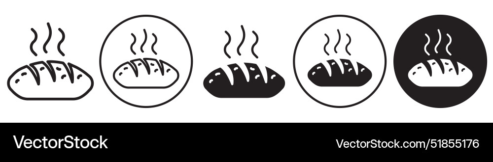 Hot bread icon set collection for web Royalty Free Vector