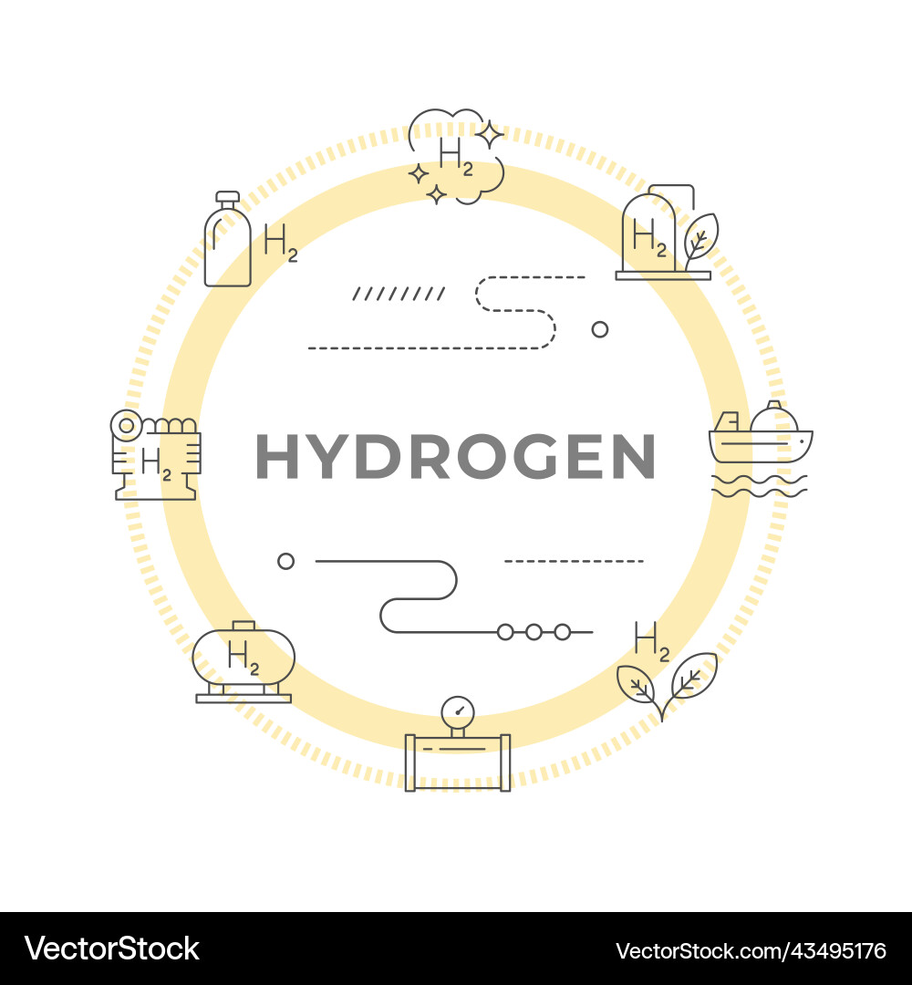 Hydrogen line outline modern concept Royalty Free Vector