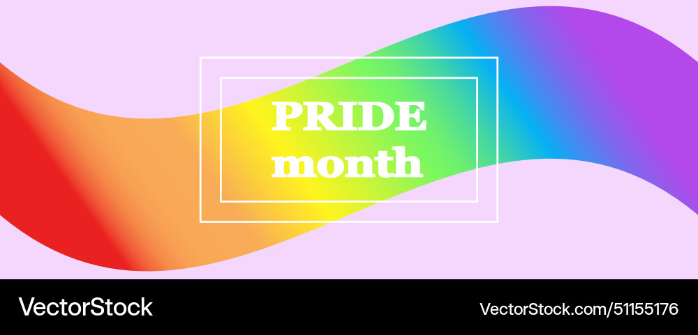 Lgbtq pride month banner rainbow Royalty Free Vector Image