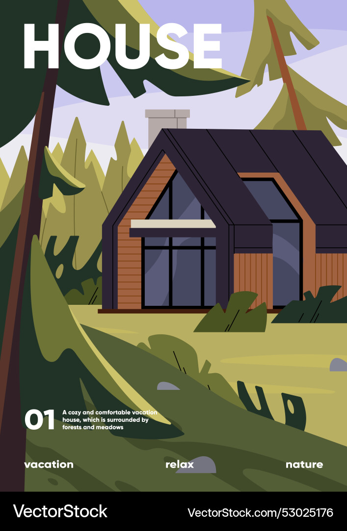 Modern architecture poster contemporary lodge Vector Image