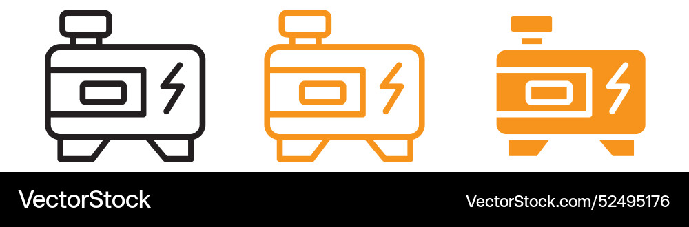 Portable power generator icon set backup energy Vector Image