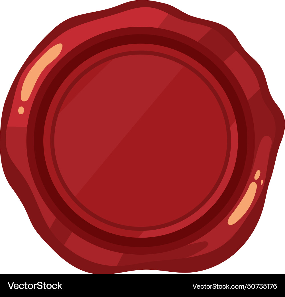Postal red wax stamp retro rubber seal Royalty Free Vector