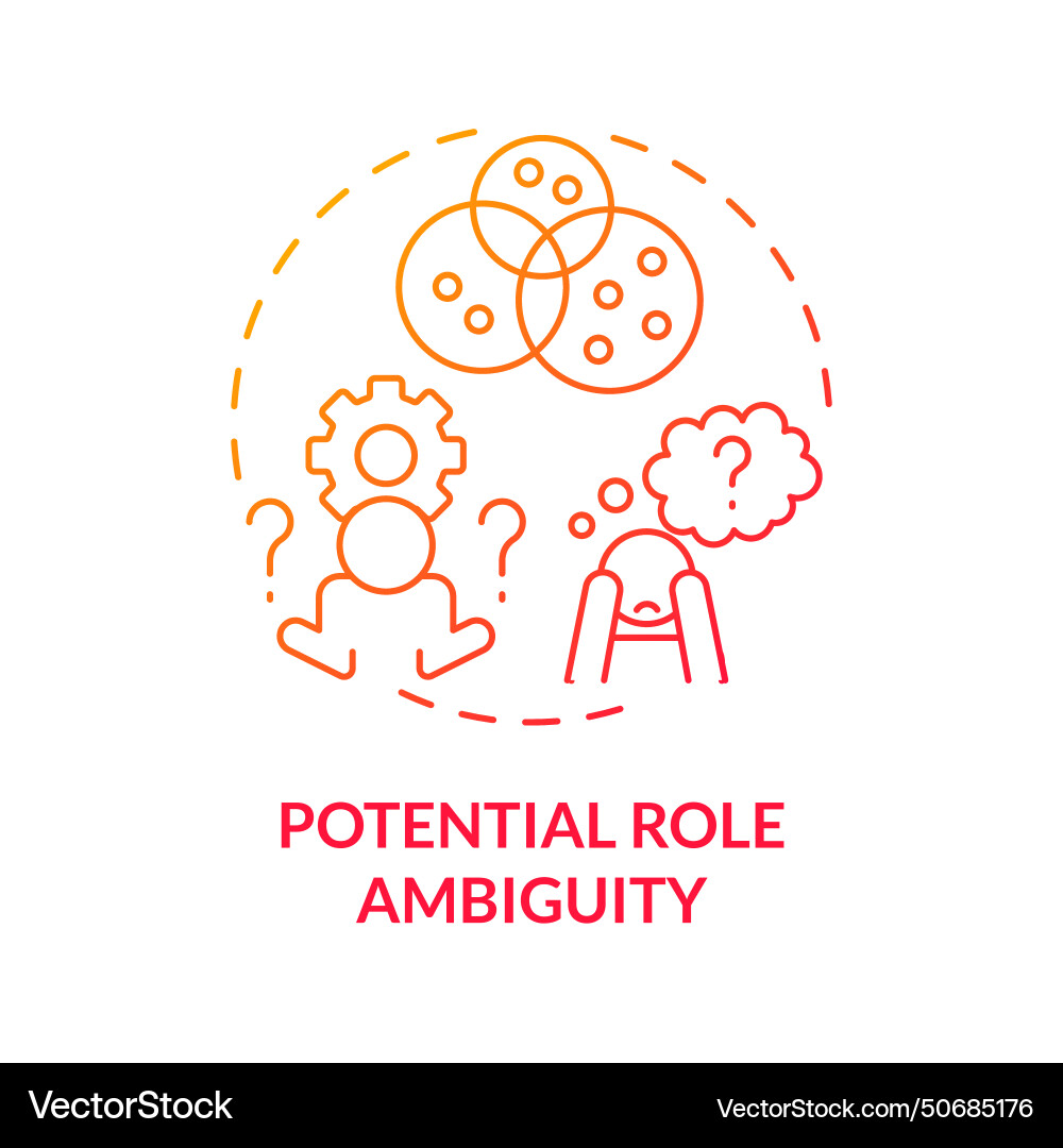 Potential role ambiguity red gradient concept icon