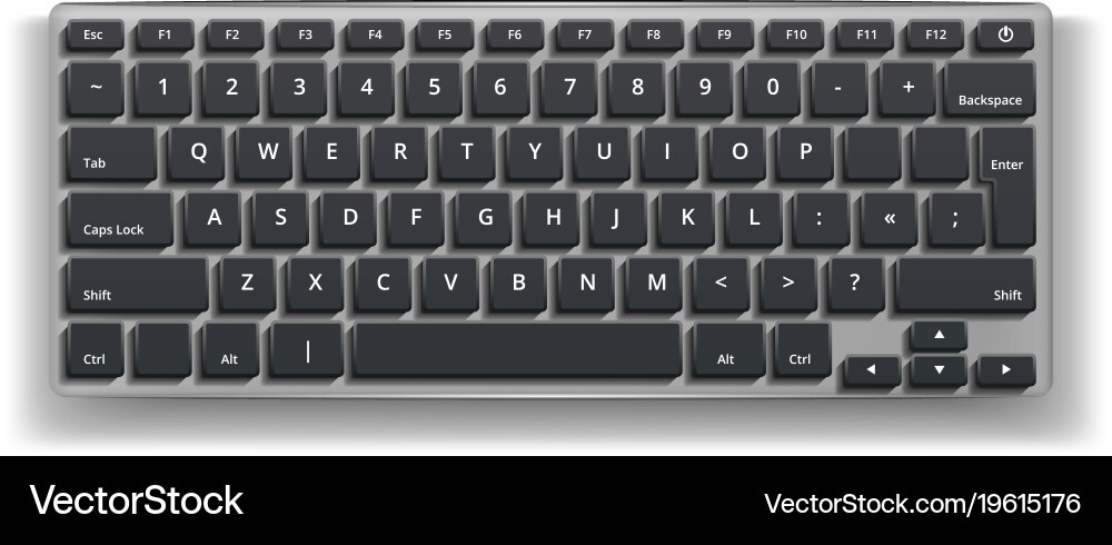 Realistic desktop keyboard mockup 3d black Vector Image