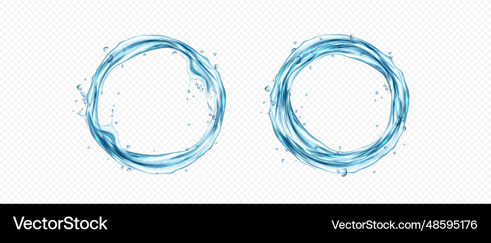 Realistic set of water circles Royalty Free Vector Image