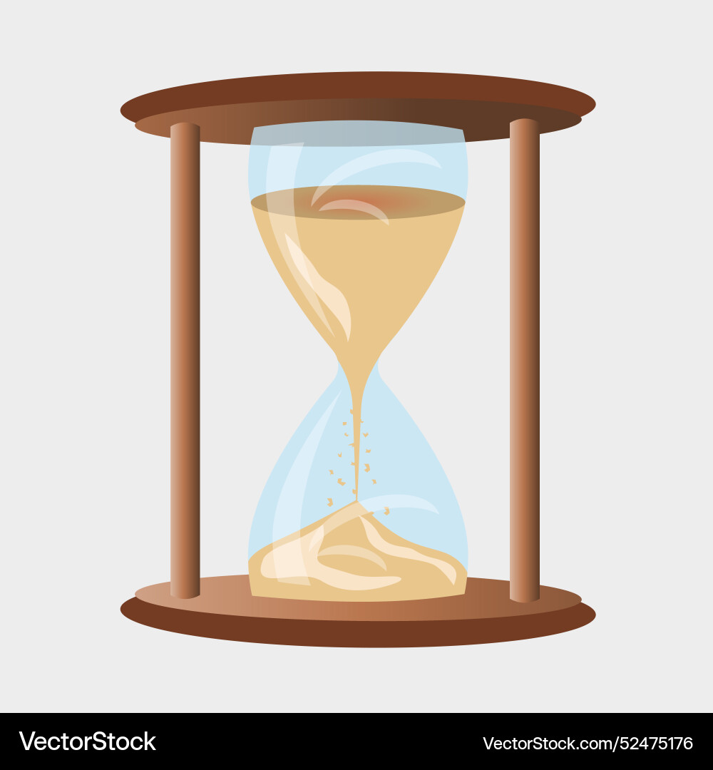 Symbol of time an hourglass counts down Royalty Free Vector