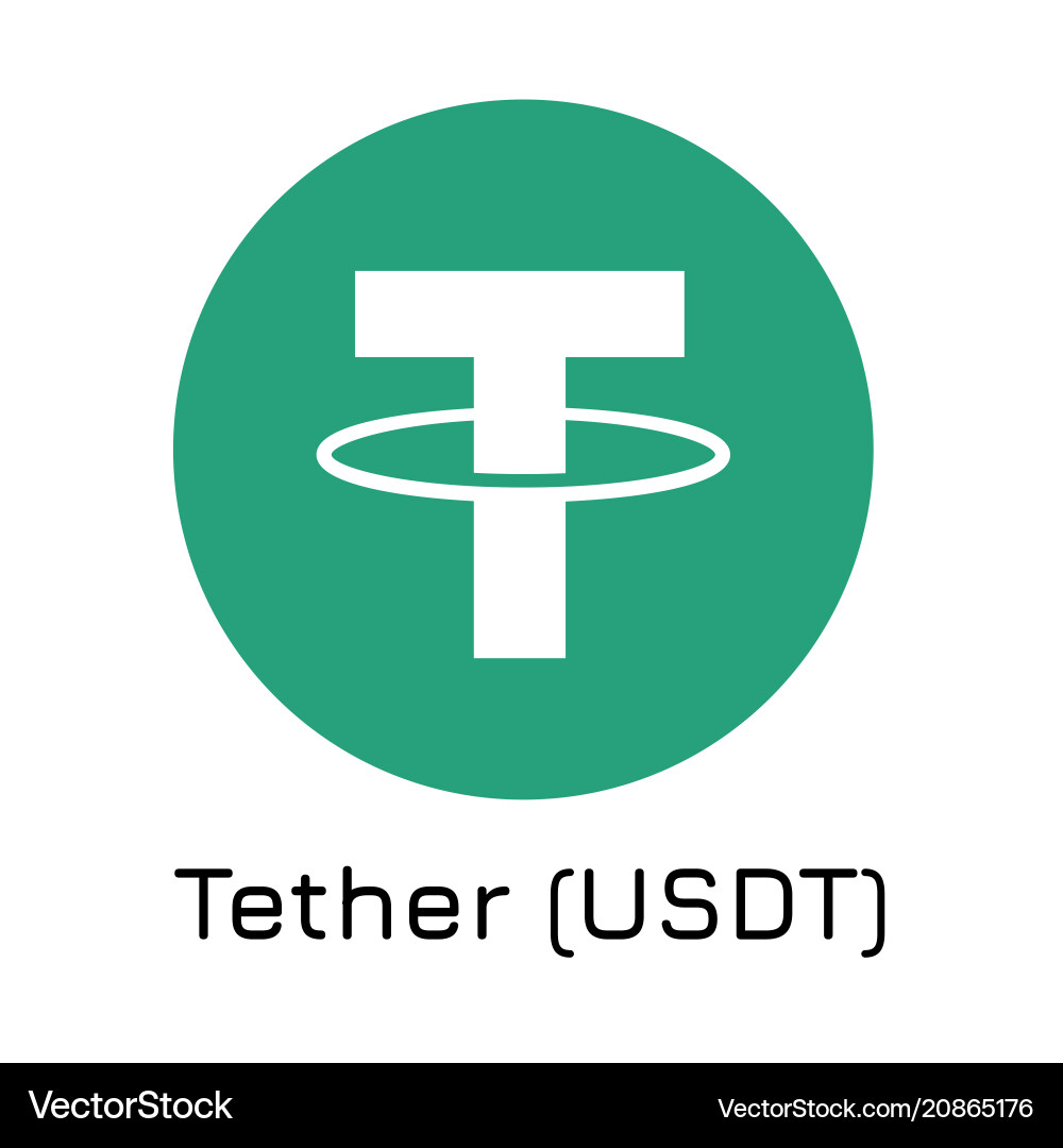 Tether USDT Crypto Icon Royalty Free Vector Image