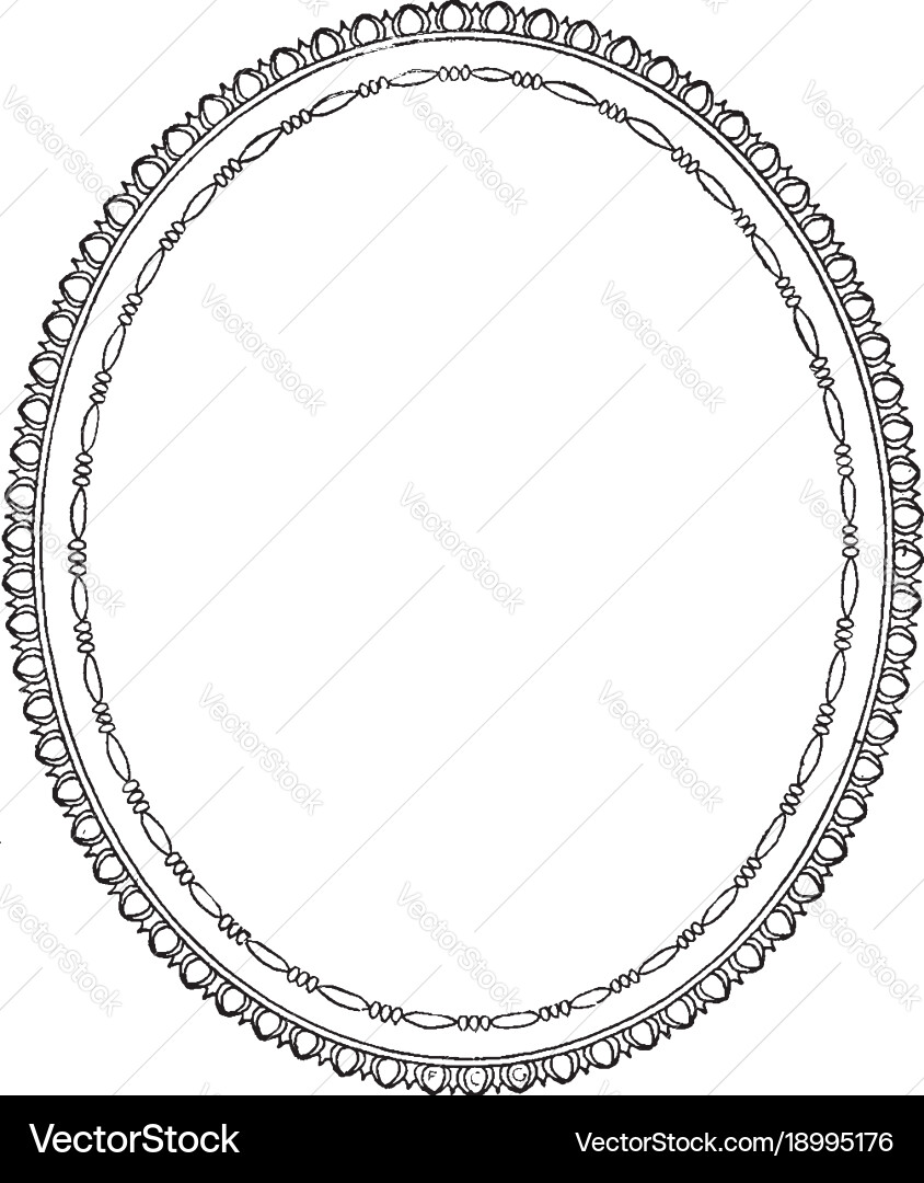 Vintage Oval Frame Engraving Royalty Free Vector Image