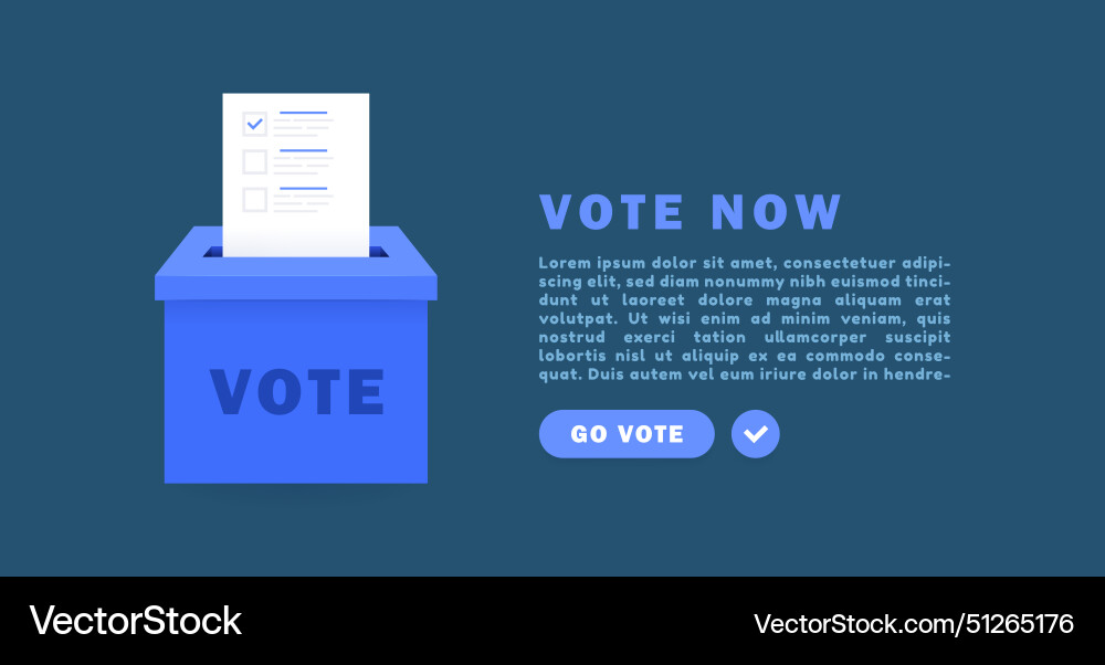 Voting web banner design concept voter ballot Vector Image