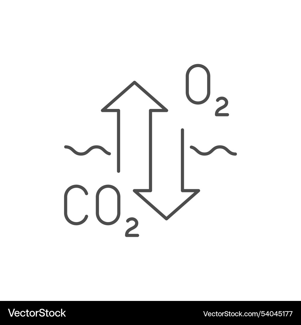 Breathing process line outline icon Royalty Free Vector