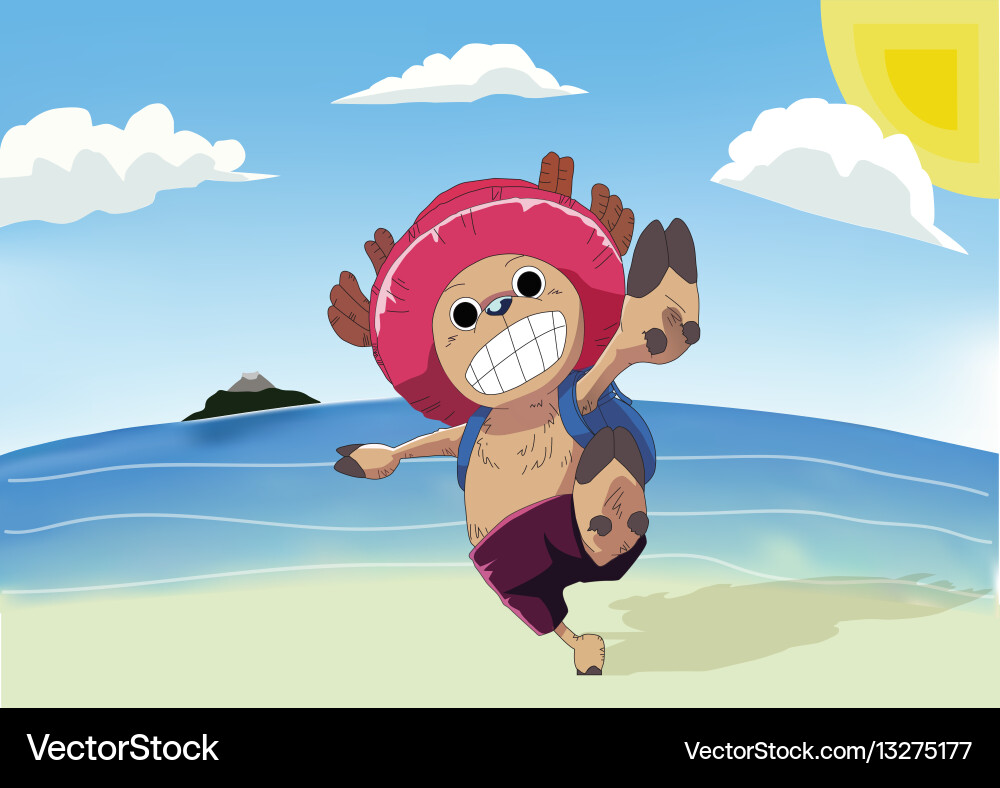 Chopper and the beach Royalty Free Vector Image