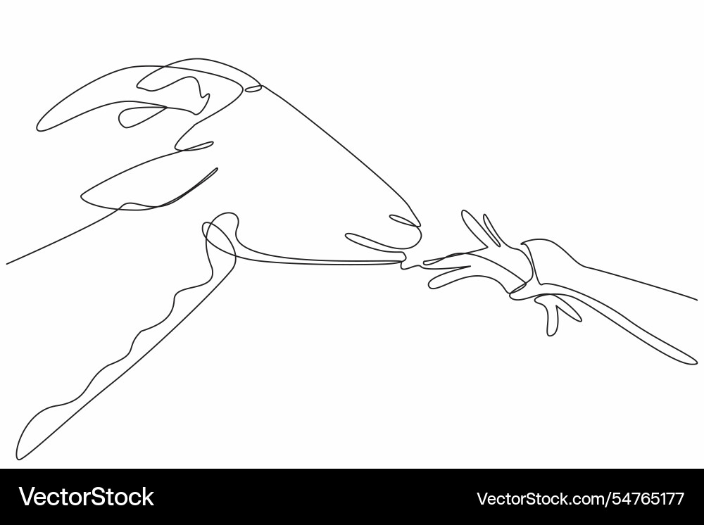 Continuous one line drawing hand of children Vector Image
