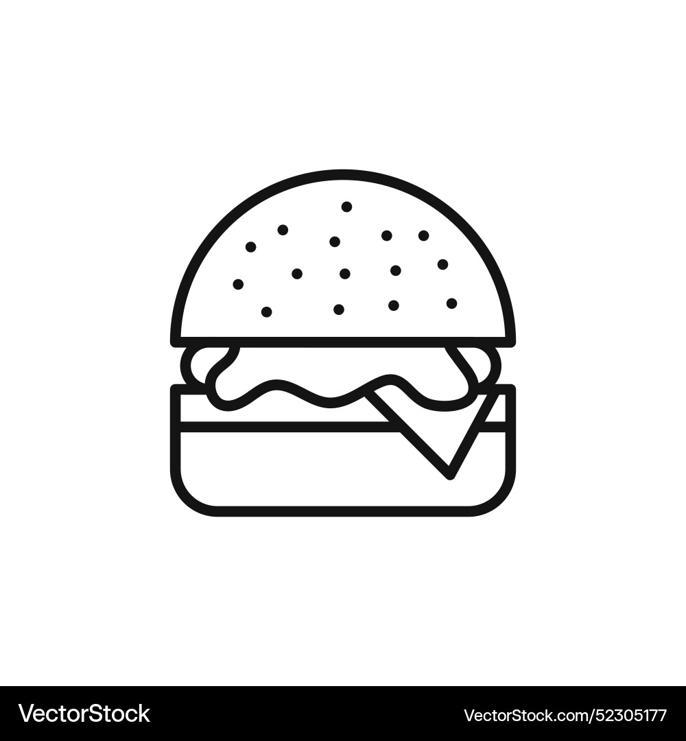 Hamburger icon outline collection in black Vector Image
