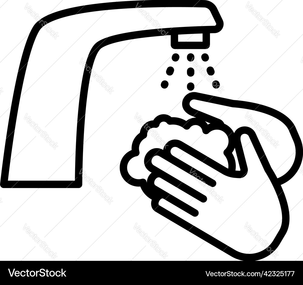 Hand washing icon Royalty Free Vector Image - VectorStock
