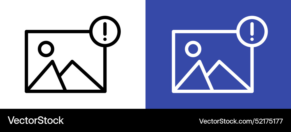 Image error logo sign set outline Royalty Free Vector Image