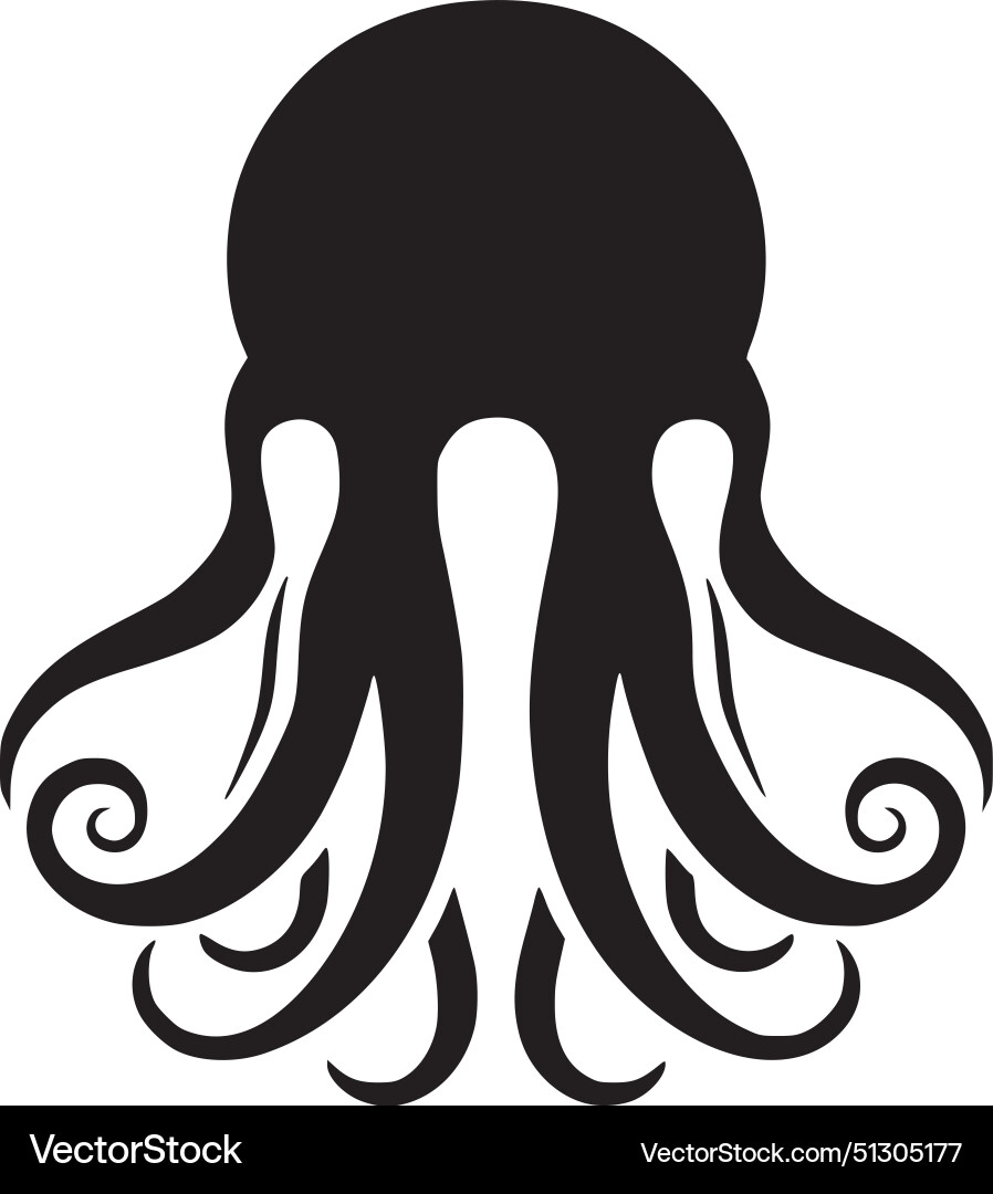 Octopus tentacles - minimalist and flat logo Vector Image