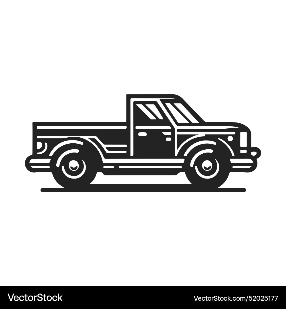 Pickup car concept silhouette isolated Royalty Free Vector