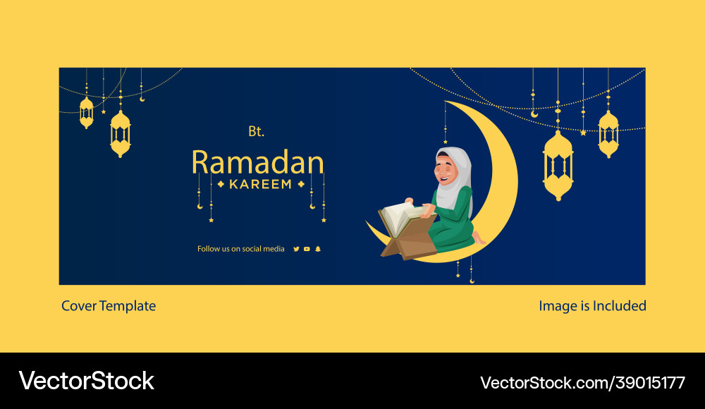 Ramadan kareem cover page design Royalty Free Vector Image