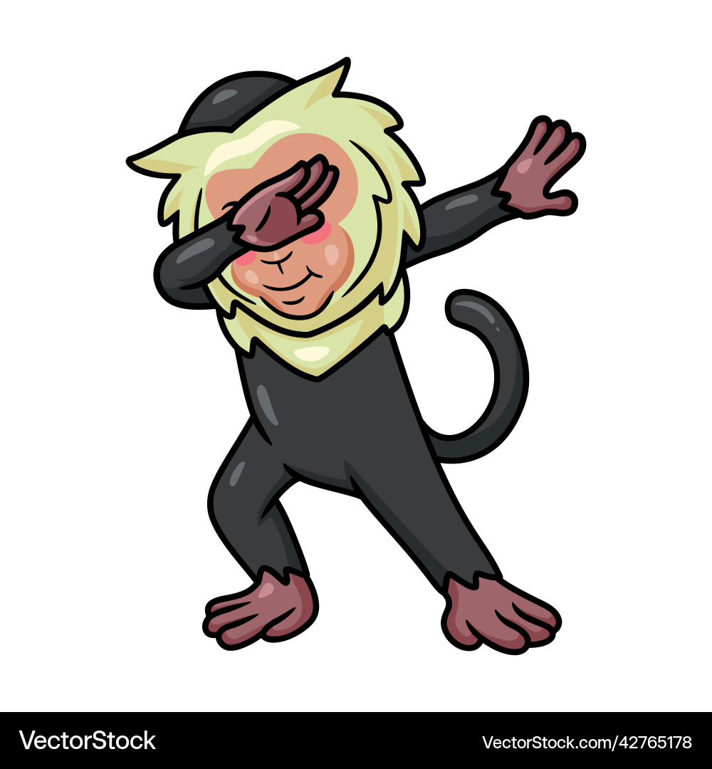 Cute little capuchin monkey cartoon dancing Vector Image