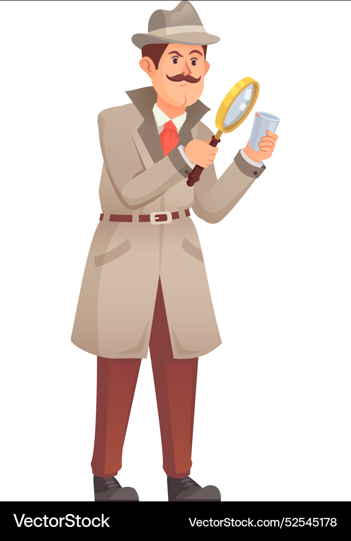 Evidence research detective inspecting clue Vector Image