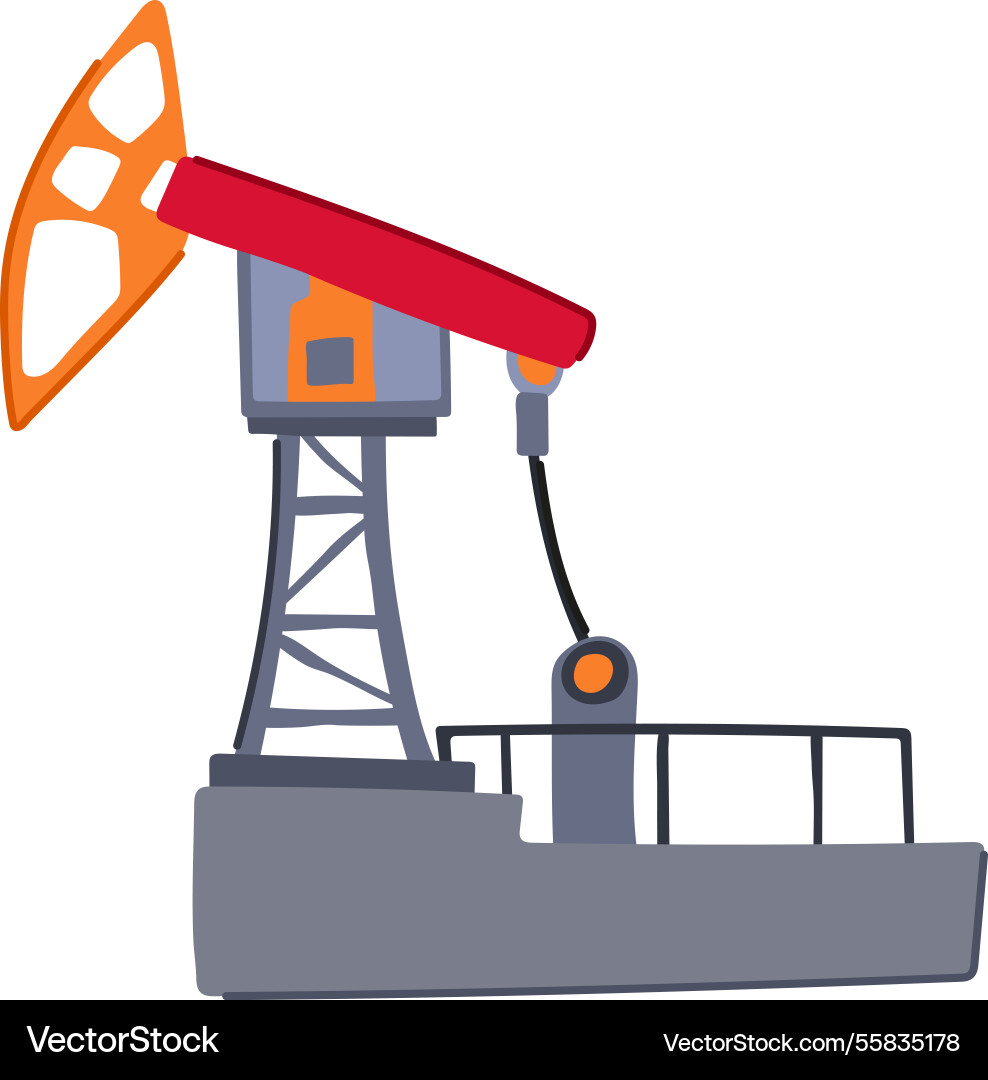 Field oil rig cartoon Royalty Free Vector Image