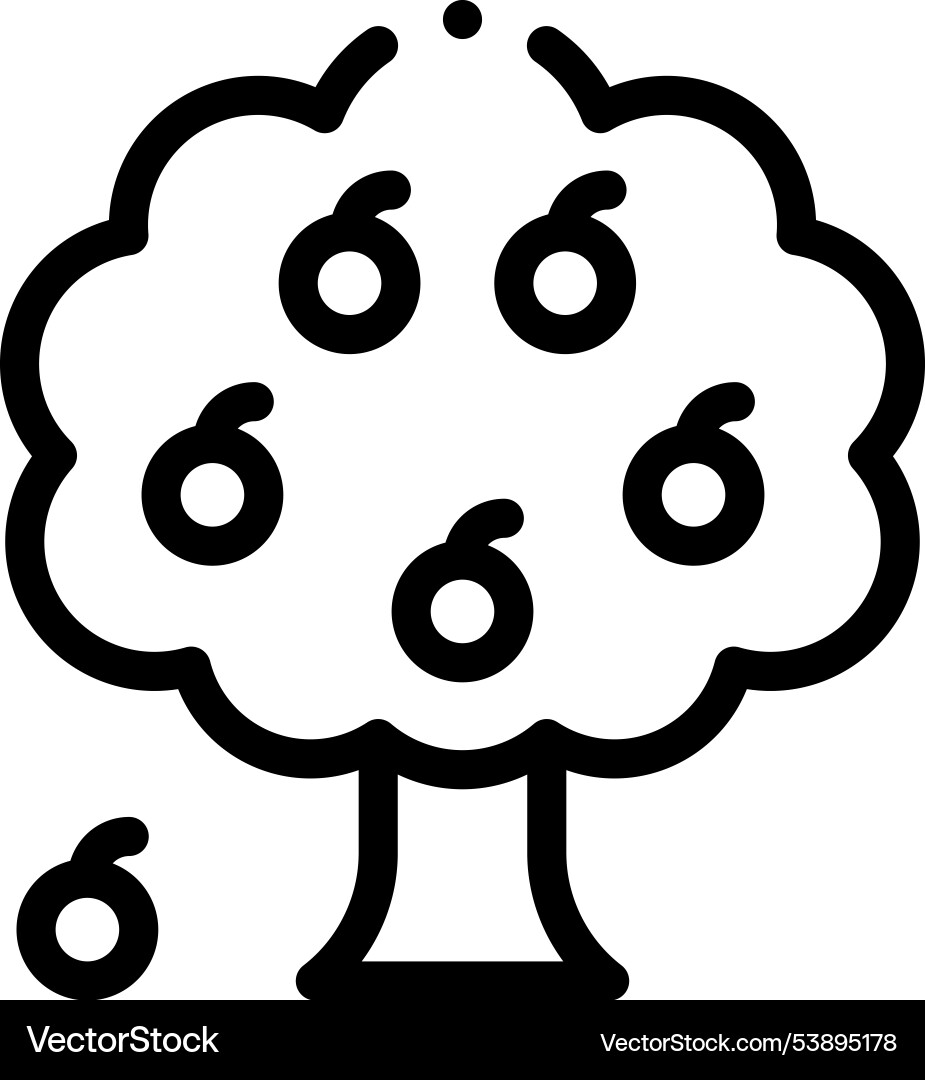 Fruit tree icon thin linear style design isolated Vector Image