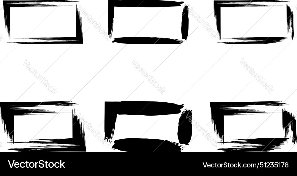 Horizontal rectangle shape grunge brush Royalty Free Vector