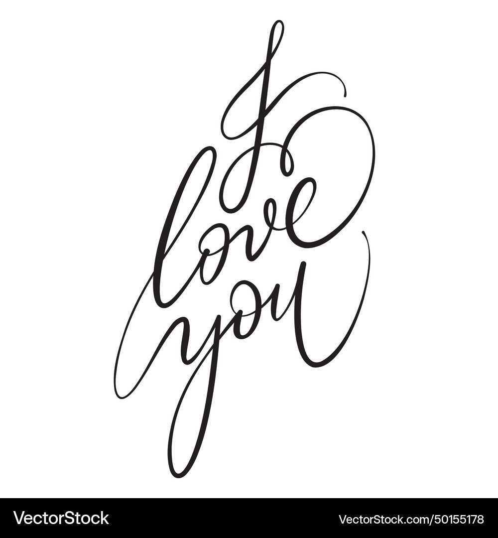 I love you lettering design hand writing Vector Image